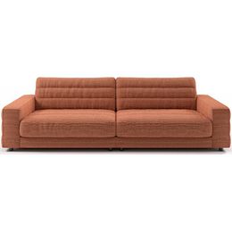 3C Candy Big-Sofa &raquo;Stripes Megasofa, tolle Verarbeitungsdetails, bequem, Breite 296cm&laquo; Lose R&uuml;ckenkissen, mit feiner Quersteppung braun 100% Polyester