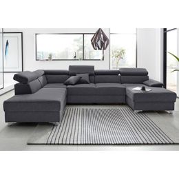 DOMO collection Wohnlandschaft &raquo;Mira, inklusive Kopfteilverstellung f&uuml;r mehr Wohlf&uuml;hlkomfort, U-Form&laquo; wahlweise mit Bettfunktion und Bettkasten, 