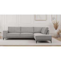 OTTO home Ecksofa &raquo;OLAND Cord L-Form, B: 289 cm, Skandi-Design&laquo; Struktur, Flachgewebe, Luxus-Microfaser, Boucle grau 92%PES 8%NY B/H/T: 289cm x 85cm x