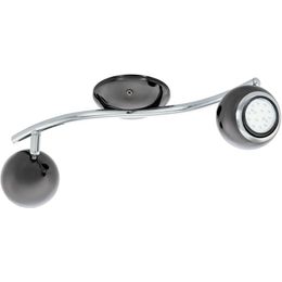 Eglo Deckenleuchte &raquo;Bimeda Deckenlampe, Flurlampe, Deckenstrahler aus Metall, GU10, Lampe&laquo; GU10 1 Stk. Warmwei&szlig; Spot - L36,5 x B10 cm - nickel-nero, 