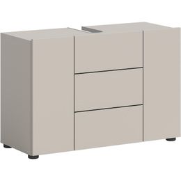 Welltime Waschbeckenunterschrank &raquo;BIEL, Breite: 82 cm, 3 T&uuml;ren, 4 F&auml;cher, Siphonausschnitt&laquo; 1 Stk. tlg. Waschbeckenunterschrank, Unterschrank, WBU, 