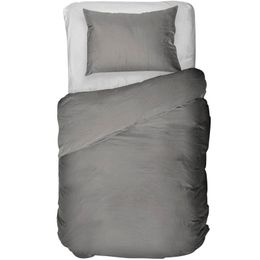 Kayori Bettw&auml;sche &raquo;Edo&laquo; 2 Stk. 100% Mako Satin grau Mako-Satin, Obermaterial: 100% Baumwolle B/L: 135cm x 200cm, 1 Stk., 1 Stk., Mako-Satin, B/L: 80cm