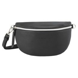 Tom Tailor Denim Damen Tom Tailor Denim Bauchtasche &raquo;Rosie&laquo; vielseitig tragbar, leicht genarbt mit silbernen Nylonrei&szlig;verschl&uuml;ssen schwarz B/H/T: 