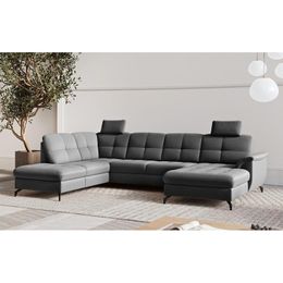Sit & More sit&more Wohnlandschaft &raquo;Zora&laquo; wahlweise mit Schlaffunktion und Bettkasten grau 95% Polyester 5% Polyamid B/H/T: 319cm x 92cm x 212cm, Flachgewebe 