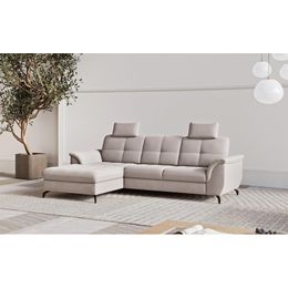 Sit & More sit&more Ecksofa &raquo;Zora&laquo; wahlweise mit Schlaffunktion und Bettkasten grau 100% Polyester B/H/T: 262cm x 92cm x 164cm, Luxus-Microfaser Euphoria, 