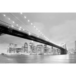 papermoon Fototapete &raquo;New York Br&uuml;cke Schwarz & Wei&szlig;&laquo; schwarz Vlies B/L: 2,5m x 1,86m, Bahnen: 5 Stk.