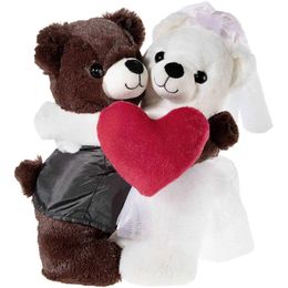 Heunec Kuscheltier &raquo;Hochzeitsb&auml;renpaar B&auml;r & B&auml;rin, braun/wei&szlig;&laquo; rot Einheitsgr&ouml;&szlig;e Kuscheltier