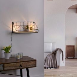 JUST LIGHT Wandleuchte &raquo;BOARD&laquo; LED-Board 1 Stk. Warmwei&szlig; LED, Schalter, Schnurschalter schwarz 1, 1 Stk.