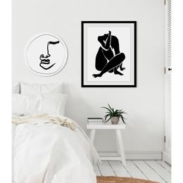 queence Bild &raquo;Anna&laquo; Abstrakt Figuren Kunst Zeichen 1 Stk. tlg. HD Premium Poster-Druck inkl. Holzrahmen schwarz Acrylglas, Holz, Papier B/H/T: 40cm x 
