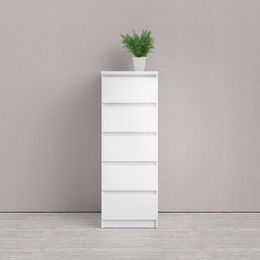 Home Affaire Highboard &raquo;Naia, Hochkommode, 5 Schubladen, Aufbewahrung, grifflose Front&laquo; Modern, skandinavisches Design, Schmal, in mehrere Farben wei&szlig;