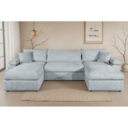 OTTO home Wohnlandschaft &raquo;Cosy U-Form, B: 309 cm, Sitzaufbau im Sandwich-Federkern&laquo; 2 Zierkissen, Mega-Sofa, Cord oder Struktur weich, 