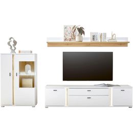 Home Affaire Wohnwand &raquo;LONG ISLAND&laquo; Set, 3 Stk. tlg. wei&szlig; Holzwerkstoff B/H/T: 290cmcm x 170cmcm x 42cmcm