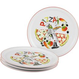 Creatable Pizzateller &raquo;Milano Luigi, Teller Set, 4-tlg.&laquo; Vielseitig einsetzbar, Europ&auml;ische Qualit&auml;t Porzellan 30cm