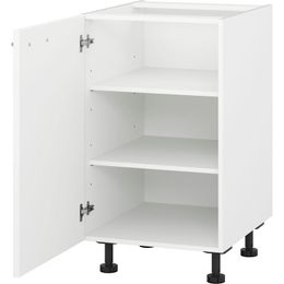 KOCHSTATION Unterschrank &raquo;"KS-Scafa" mit zwei Einlegeb&ouml;den&laquo; in verschiedenen Breiten, wahlweise T&uuml;ranschlag rechts oder links wei&szlig; wei&szlig;, B/H/T: 40cm x