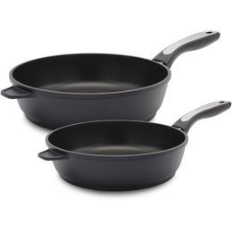 Kr&uuml;ger Pfannen-Set &raquo;Delta&laquo; Aluminiumguss Set, 2 Stk. tlg. &Oslash; 24/28 cm, Induktion schwarz Einheitsgr&ouml;&szlig;e