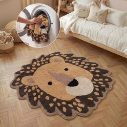 Hanse Home Kinderteppich &raquo;Roary&laquo; Motivform 10 mm H&ouml;he Waschbar, Handgemacht, Baumwolle, Rutschfest Spielteppich Kinderzimmer braun Baumwolle B : 120cm