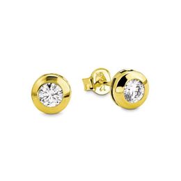 Amor Damen Paar Ohrstecker &raquo;9979301&laquo; mit Zirkonia (synth.) gold 6mm, Gelbgold 585