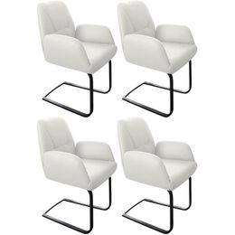 W.Schillig Freischwinger &raquo;ole&laquo; (Set) 2 Stk.2er- oder 4er-Set, Gestell in Schwarz pulverbeschichtet wei&szlig; Longlife Xtra-Leder Z69: Das feinnarbige, 