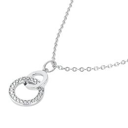 Tom Tailor Damen Tom Tailor Kette mit Anh&auml;nger &raquo;Schmuck Geschenk Silber 925 Infinity Kreise&laquo; mit Zirkonia (synth.) Silber 925 (Sterlingsilber), L: 45 