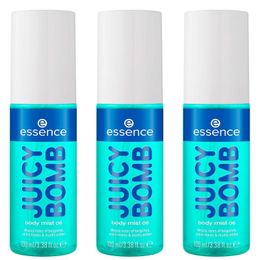 Essence Damen K&ouml;rperspray &raquo;Essence JUICY BOMB body mist 06 Moody Musk&laquo; Set, 3 blau Einheitsgr&ouml;&szlig;e