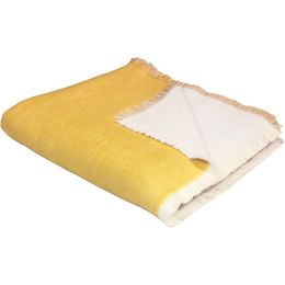 Adam Wohndecke &raquo;Solo&laquo; GOTS zertifiziert - aus Bio-Baumwolle, Kuscheldecke gelb Baumwolle B/L: 150cm x 210cm