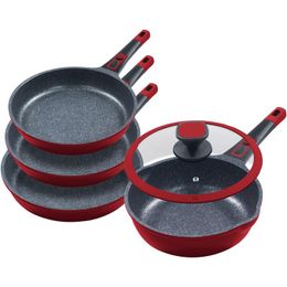 King Pfannen-Set &raquo;Moonscape&laquo; Aluminiumguss Set, je 1 Pfanne &Oslash; 20/24/28/24 cm, H: 4,5/5/5,5/7,5 cm, - 1/1,9/2,5/2,8 l, 5 Stk. tlg. abnehmbarer Griff, 