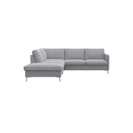 FLEXLUX Ecksofa &raquo;Fiore, L-Form&laquo; schmale Armlehnen, F&uuml;&szlig;e alufarben, B/T 234/225 cm, Kaltschaum im Sitz grau 100% Polyester B/H/T: 234cm x 85cm x 225cm,