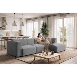 OTTO home Ecksofa &raquo;Merid L-Form, B: 295 cm - OTTO. Verl&auml;ssliche Qualit&auml;t.&laquo; jederzeit durch Module erweiterbar grau Struktur fein (100% Polyester);