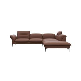 FLEXLUX Ecksofa &raquo;Salino, Funktionssofa mit Ottomane, Relaxsofa, Ecksofa&laquo; Sofa mit Arm- und Kopfteil-Verstellungen, Kaltschaum & Stahl-Wellen braun B/H
