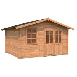 Palmako Gartenhaus &raquo;Klara&laquo; 10,4 qm braun Massivholz ohne Fu&szlig;boden, ohne Dacheindeckung