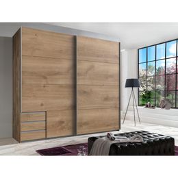 wimex Schwebet&uuml;renschrank &raquo;Seattle&laquo; mit Schubk&auml;sten braun B/H/T: 225cm x 208cm x 64cm, Schubladen: 3 Stk. T&uuml;ren: 2 Stk.