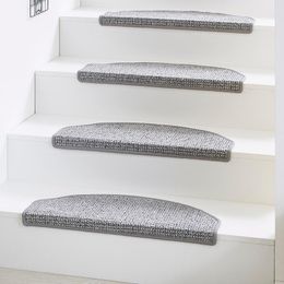 ANDIAMO Stufenmatte &raquo;Saragossa, Made in Netherlands&laquo; halbrund 6,5 mm H&ouml;he meliert, selbstklebend, strapazierf&auml;hig, 15 St&uuml;ck in einem Set grau Obermaterial: 