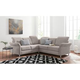 Sit & More sit&more Ecksofa &raquo;Darwin L-Form&laquo; inklusive Federkern, wahlweise mit Kopfteilverstellung, Schlaffunktion grau B/H/T: 249cm x 229cm, Luxus-Microfaser 