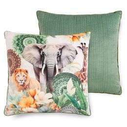 HIP Dekokissen &raquo;Sagadar&laquo; Mandala gr&uuml;n Polyester, Samt B/L: 48cm x 48cm, 1 Stk.