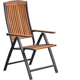 Merxx Gartensessel &raquo;&raquo;Athos&laquo;&laquo; 1 Stk. tlg. klappbar, mit verstellbarer R&uuml;ckenlehne beige Aluminium;Akazienholz B/H/T: 59cm x 112cm x 70cm