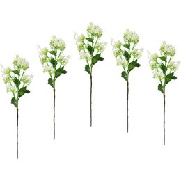 I.GE.A. Kunstblume &raquo;Bl&uuml;tenzweig&laquo; 5er Set k&uuml;nstlicher Zweig, Kunstpflanze, Dekozweig wei&szlig; B/H/L: 13cm x 60cm x 10cm, 5 Stk.