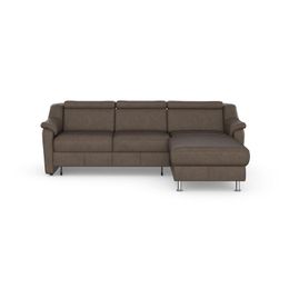 Sit & More sit&more Ecksofa &raquo;Freetown L-Form&laquo; inklusive Kopfteilverstellung und komfortablem Federkern grau B/H/T: 257cm x 84cm x 166cm, Luxus-Microfaser, 