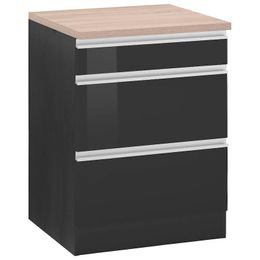 KOCHSTATION Unterschrank &raquo;KS-Ohio&laquo; grau B/H/T: 60cm x 85cm x 60cm