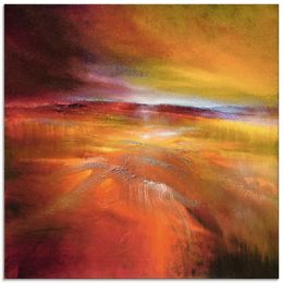 Artland Glasbild &raquo;Ernteland&laquo; Felder 1 Stk. tlg. in verschiedenen Gr&ouml;&szlig;en orange B/H/T: 40cm x 40cm, Glasbild Felder quadratisch, 1 Stk.