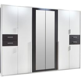 wimex Dreht&uuml;renschrank &raquo;Vegas&laquo; inklusive Passepartout-Rahmen, mit Spiegelt&uuml;ren und Schubladen wei&szlig; Holzwerkstoff B/H/T: 273cm x 210cm x 58cm, Schubladen: 4 