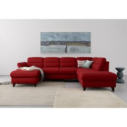 Sit & More sit&more Wohnlandschaft &raquo;Mellum U-Form&laquo; Federkern, wahlweise mit Schlaffunktion, Stauraum und Armteilfunktion rot 100% Polyester B/H/T: 306cm x 87cm x