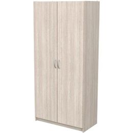 Demeyere Group Mehrzweckschrank &raquo;MULTIFONCTION&laquo; MEHRZWECKSCHRANK 2 TUERIG beige Holzwerkstoff Shannon eich, B/H/T: 79,7cm x 169,5cm x 41,4cm, T&uuml;ren: 2