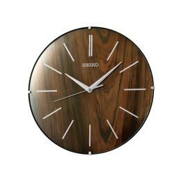 Seiko Unisex Wanduhr Quarzuhr, durchlaufende Sekunde, B&uuml;ro, K&uuml;che, Esszimmer, Wohnzimmer braun &Oslash; 30,1cm