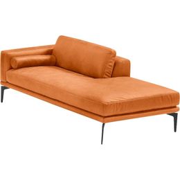 Egoitaliano Ottomane &raquo;Masu, Design trifft super Sitzkomfort, mit toller Detailverarbeitung&laquo; R&uuml;ckenkissen und Armteilrolle f&uuml;r mehr Komfort, mit Metallf&uuml;&szlig;en orange