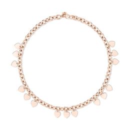 Echtzeit Damen Kette mit Anh&auml;nger &raquo;Schmuck Geschenk Edelstahl Halskette Endless Love Herzen&laquo; rosa Edelstahl, L: 45 B: 2mm