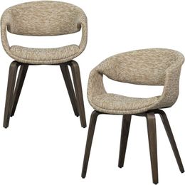 Woood Esszimmerstuhl &raquo;Yossi mit Gewebtem Bezug und Holzgestell B57 x T57 x H78 cm (2er-Set)&laquo; (Set) 2 Stk.Tragkraft 136 kg, maximale 
