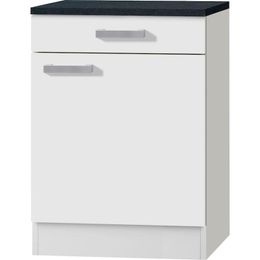 Optifit Unterschrank &raquo;Odense&laquo; 60 cm breit, 50 cm tief, mit 1 T&uuml;r und 1 Schubkasten wei&szlig; wei&szlig;, B/H/T: 60cm x 85cm x 50cm, Schubladen: 1 Stk. T&uuml;ren: 1 