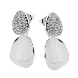 Firetti Damen Paar Ohrstecker &raquo;Schmuck Geschenk Silber 925 Ohrschmuck Ohrringe Pl&auml;ttchen&laquo; mit Zirkonia (synth.) Silber 925 (Sterlingsilber)