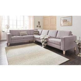 ATLANTIC HOME COLLECTION Ecksofa &raquo;Terra L-Form&laquo; mit Wellenunterfederung, langer Schenkel links oder rechts montierbar grau Struktur (100% Polypropylen
