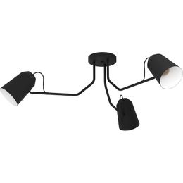 Eglo Deckenleuchte &raquo;LORETO&laquo; E27 1 Stk. Deckenleuchte in schwarz und wei&szlig; aus Stahl - exkl. E27 - 25W schwarz &Oslash; 114,5cm H: 35,5cm, 1 Stk.